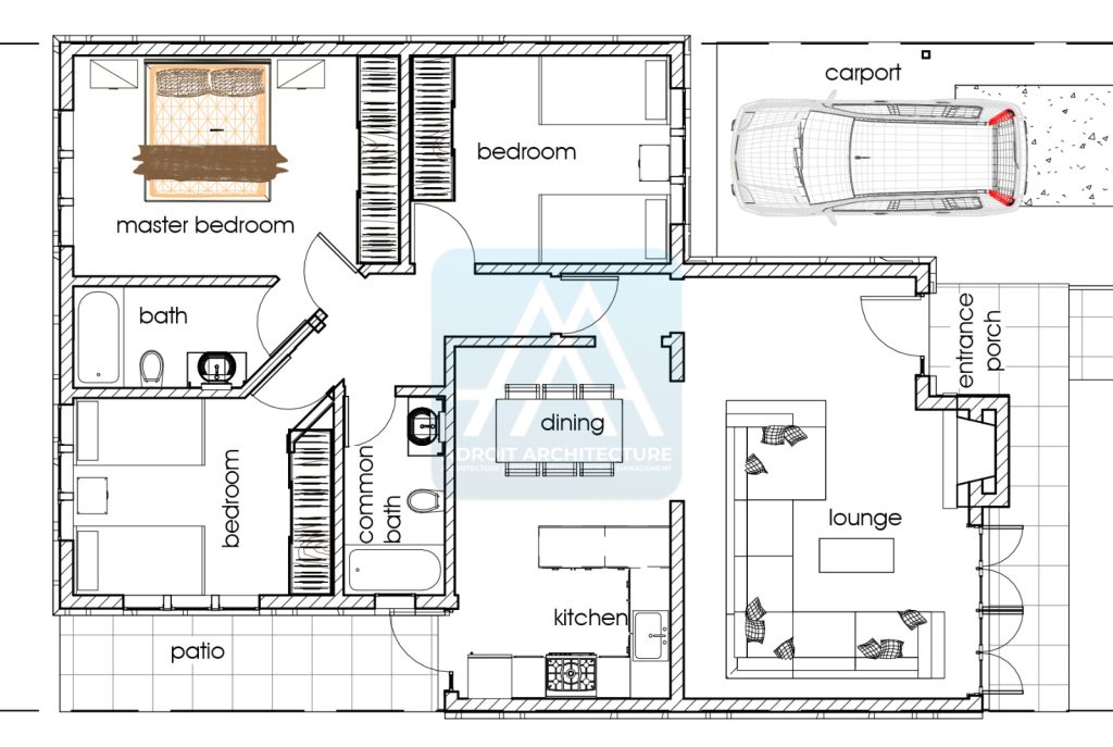 The Precise 3 Bedroom Bungalow – David Chola – Architect