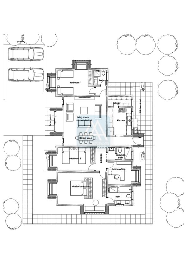 The Alcove 3 Bedroom Bungalow House Plan – David Chola – Architect